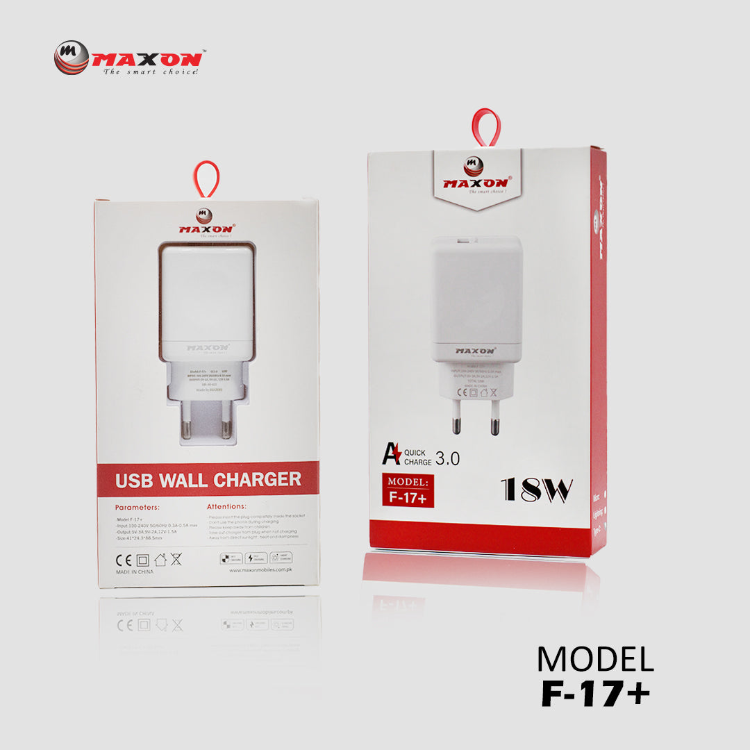 Buy Maxon F-17+ 18 Watt Fast Phone Charger in Pakistan